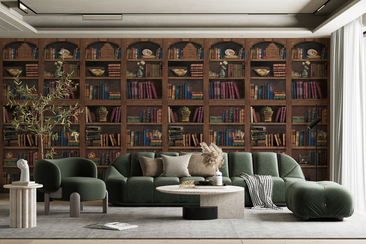 Curiosity cabinet library wallpaper - Muralconcept